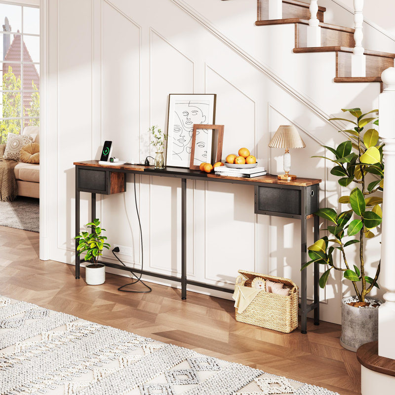 Slim entryway table with drawers store